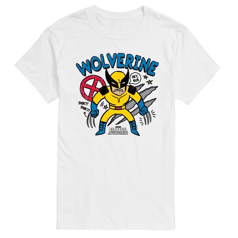 Men's Marvel Wolverine Doodles Short Sleeve Graphic T-shirt - White ...