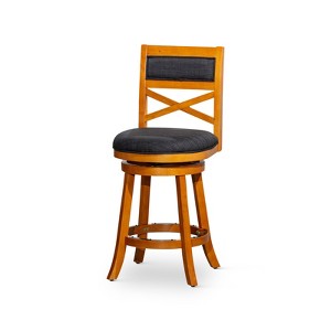 24" Modern Turning Counter Stool, Upholstered Backless Dining Chair, X ...