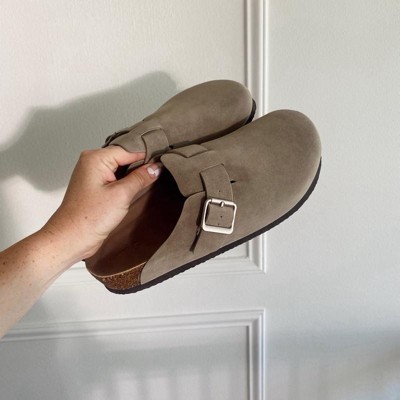 Women's Betsy Clog Mule Flats - Universal Thread™ Taupe 8.5 : Target