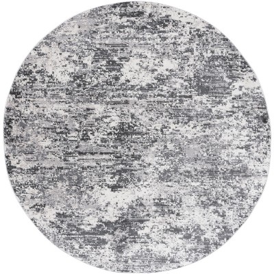 Lagoon Lgn570 Power Loomed Area Rug - Ivory/grey - 6'7" Round ...