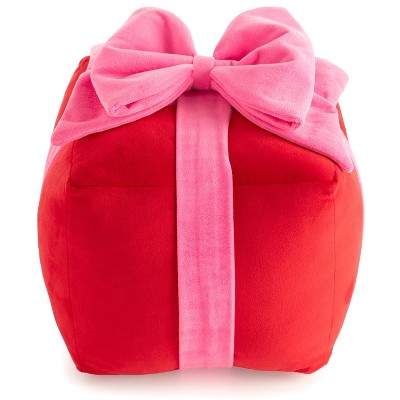 Shiraleah Medium Gift Box Shaped Pillow, Red : Target
