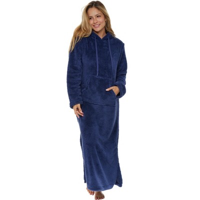 Women's Soft Plush Sweatshirt Robe, Long Hooded Fleece Loungewear : Target