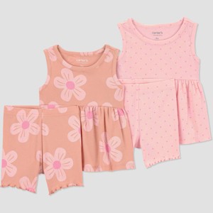 Carter's Just One You® Baby Girls' 4pc Floral Tank Top and Bike Shorts ...