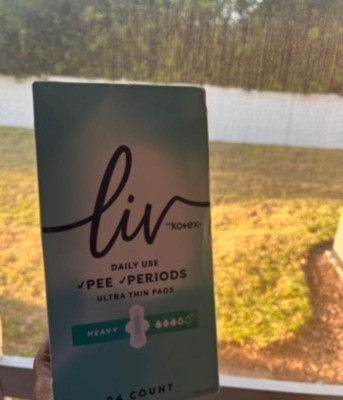 Liv By Kotex Period & Pee Heavy Absorbency Ultra Thin Pads - 24ct : Target