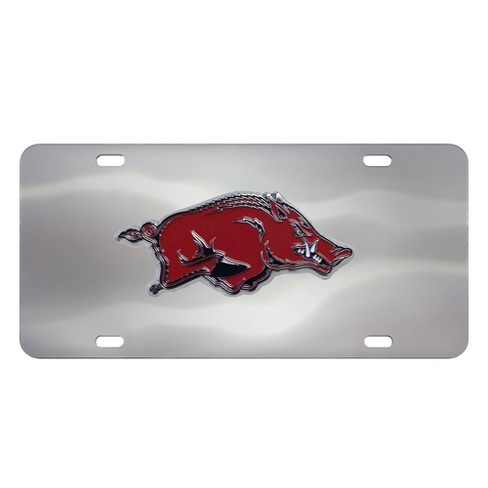Ncaa University Of Arkansas Razorbacks Stainless Steel Metal License ...
