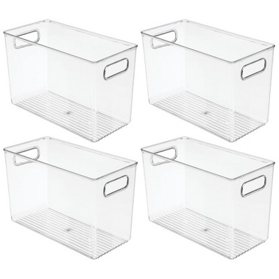 mDesign Plastic Office Storage Organizer Bin with Handles, 4 Pack ...
