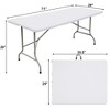 Sugift 6ft Plastic Rectangle Folding Table, White : Target