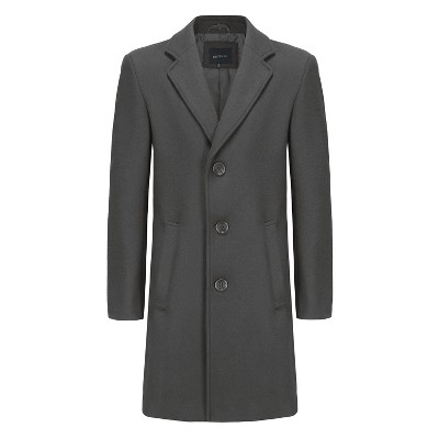Men's Tailored Wool Blend Notch Collar Wool Blend Walker Car Coat ...