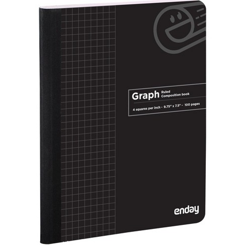 Enday 100 Ct. Quad-ruled Composition Notebook, Black : Target