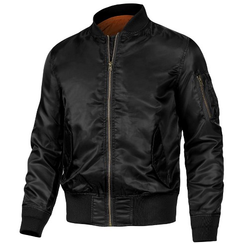 Lars Amadeus Men's Bomber Jacket Casual Full Zipper Outwear Lightweight ...