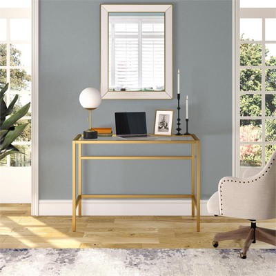 Modern Stainless Steel Frame Computer Desk - Gold High Gloss - Best ...