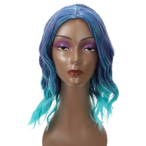 Unique Bargains Women Halloween Curly Shoulder Length Human Hair Wigs ...