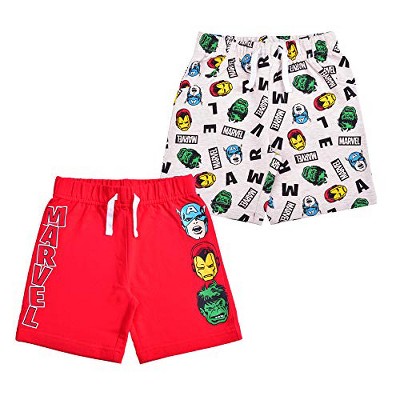 Boy's 2-pack Marvel Heroes Printed Casual Short Set For Kids : Target