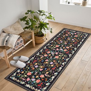 Floral Area Rugs, Machine Washable Soft Print Boho Carpet Non Slip Low ...