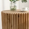 Retro Style Cylindrical Coffee Table With Vertical Texture Relief ...