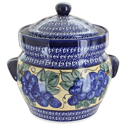 Blue Rose Polish Pottery Grapes Medium Container : Target