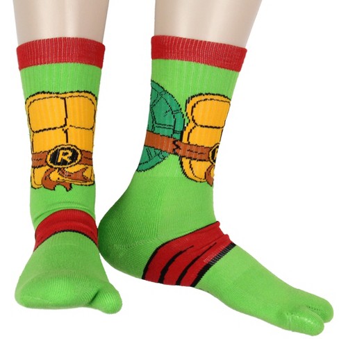 Teenage Mutant Ninja Turtles Men's Split Toe Adult Crew Socks (raphael ...