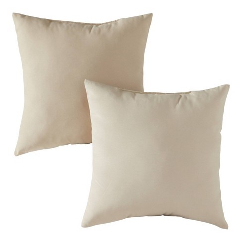 Kensington Garden 2pk 17 x17 Solid Square Outdoor Throw Pillows Stone Weather resistant Reversible Recycled Polyester Fill Target