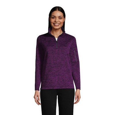 Lands' End Women's Sweater Fleece Quarter Zip Pullover : Target