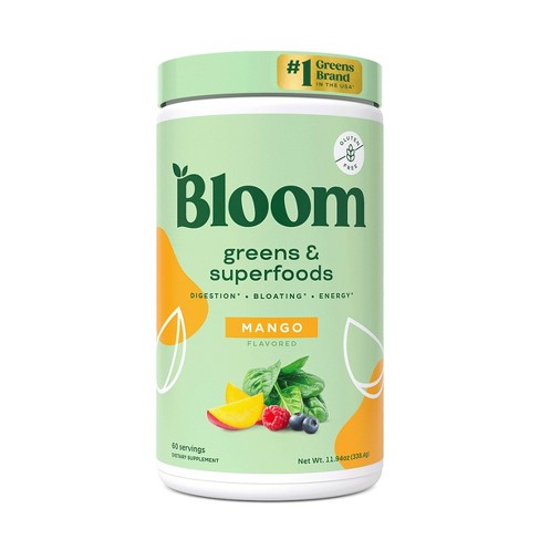 Bloom Nutrition Greens And Superfoods Powder - Mango - 11.94oz/60ct ...