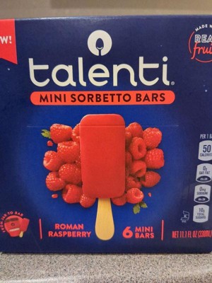 Talenti Roman Raspberry Frozen Mini Sorbetto Bars - 6pk/11.1 Fl Oz : Target