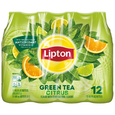 Lipton Citrus Iced Green Tea - 12pk/16.9 Fl Oz Bottles : Target