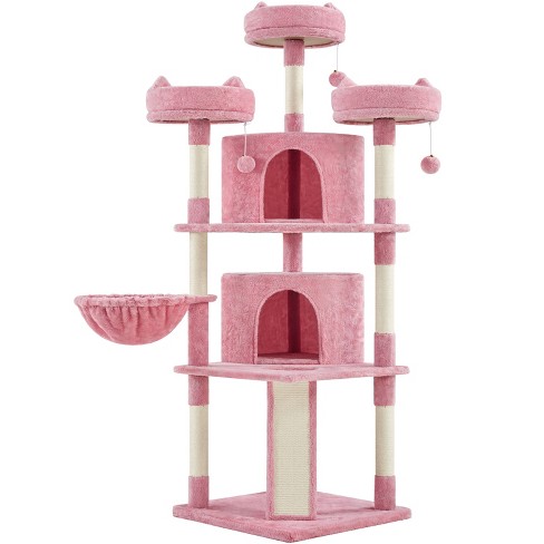 Yaheetech 69"h Large Plush Cat Tree With Platforms For Kittens Cats ...