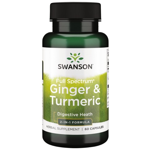 Swanson Full Spectrum Ginger & Turmeric - 2-in-1 Formula 60 Caps : Target