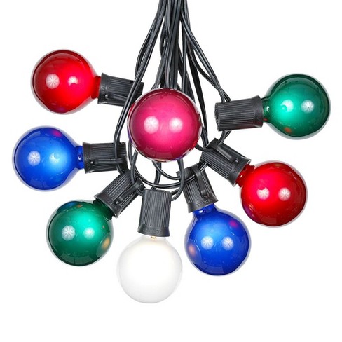 Novelty Lights 100 Feet G50 Globe Outdoor Patio String Lights, Black ...