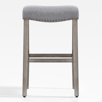 Westintrends 29" Upholstered Backless Saddle Seat Bar Stool, Antique ...