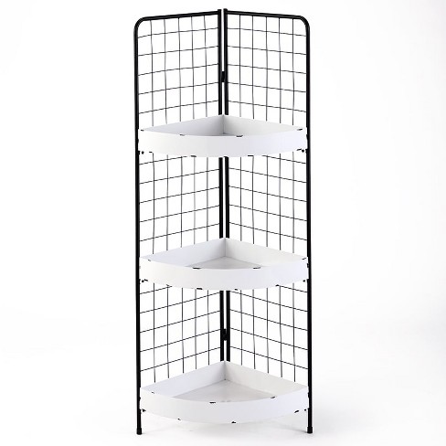 The Lakeside Collection 3-tier Metal Corner Shelves - White : Target