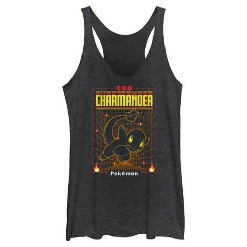 Women's Pokemon Charmander Retro Grid Racerback Tank Top - Black ...