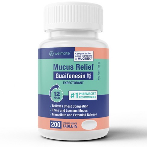 Welmate 12 Hour Mucus Relief Extended Release Tablets - Guaifenesin ...