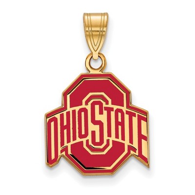 Black Bow Jewelry 14k Yellow Gold Plated Sterling Silver Ohio State ...