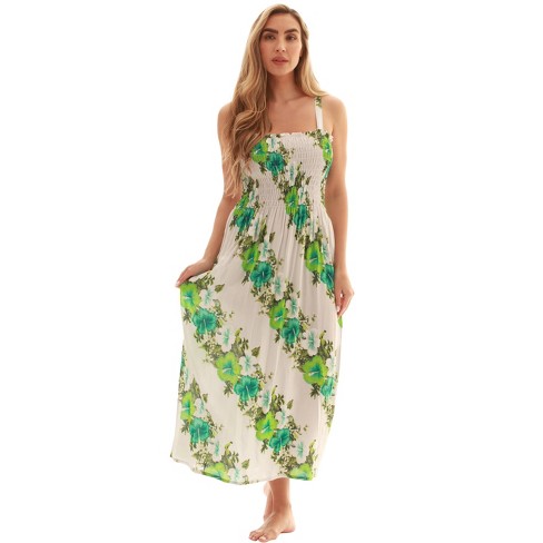 Just Love Floral Print Tube Sundress - Swimwear Cover Up Summer Dress ...