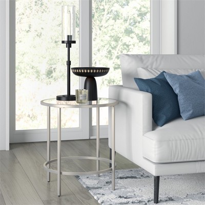 Metal Pedestal Table Silver - Olivia & May: Round Aluminum Side, Curved ...