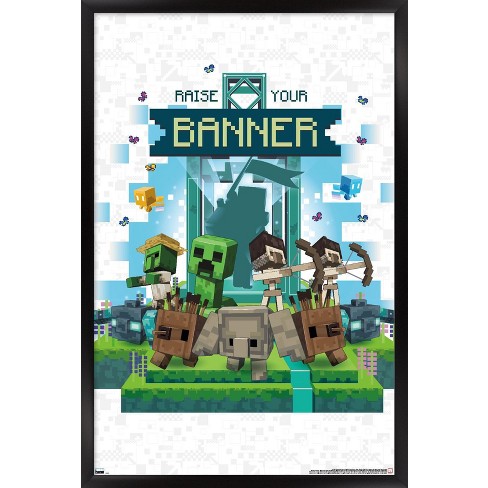 Trends International Minecraft: Legends - Raise Your Banner Framed Wall ...