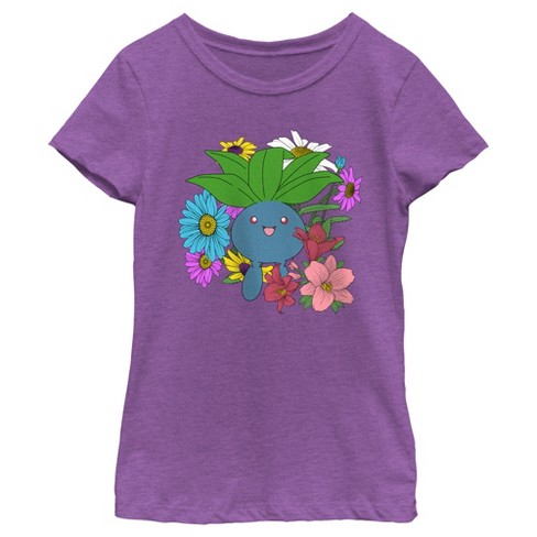 Girl's Pokemon Floral Oddish T-shirt : Target