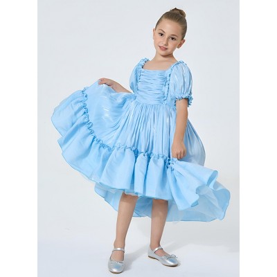 2Bunnies Girls Petticoat High-Low Ruffled Shimmer Birthday Gown ...
