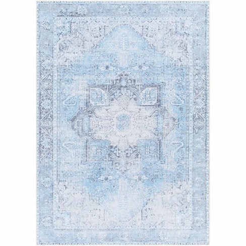 Mark & Day Nora 5'3"x7'3" Rectangle Washable Woven Indoor Area Rugs Ice ...