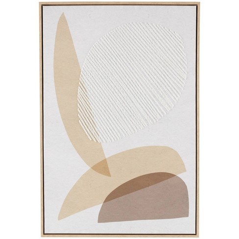 37"x25" Wooden Abstract Overlapping Shapes Framed Wall Art: Olivia ...