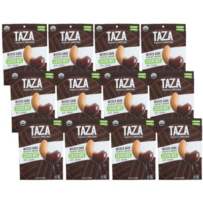 Taza Chocolate Wicked Dark Chocolate Covered Cashews 87% Cacao - 12 ...