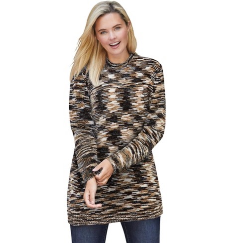 Woman Within Women's Plus Size Crewneck Chenille Sweater - 1x ...