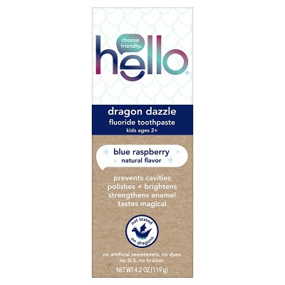 Hello Dragon Dazzle Blue Raspberry Fluoride Toothpaste - 4.2oz : Target