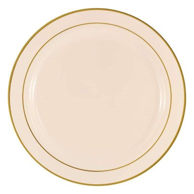 Smarty Had A Party 10.25" Ivory With Gold Edge Rim Plastic Dinner ...