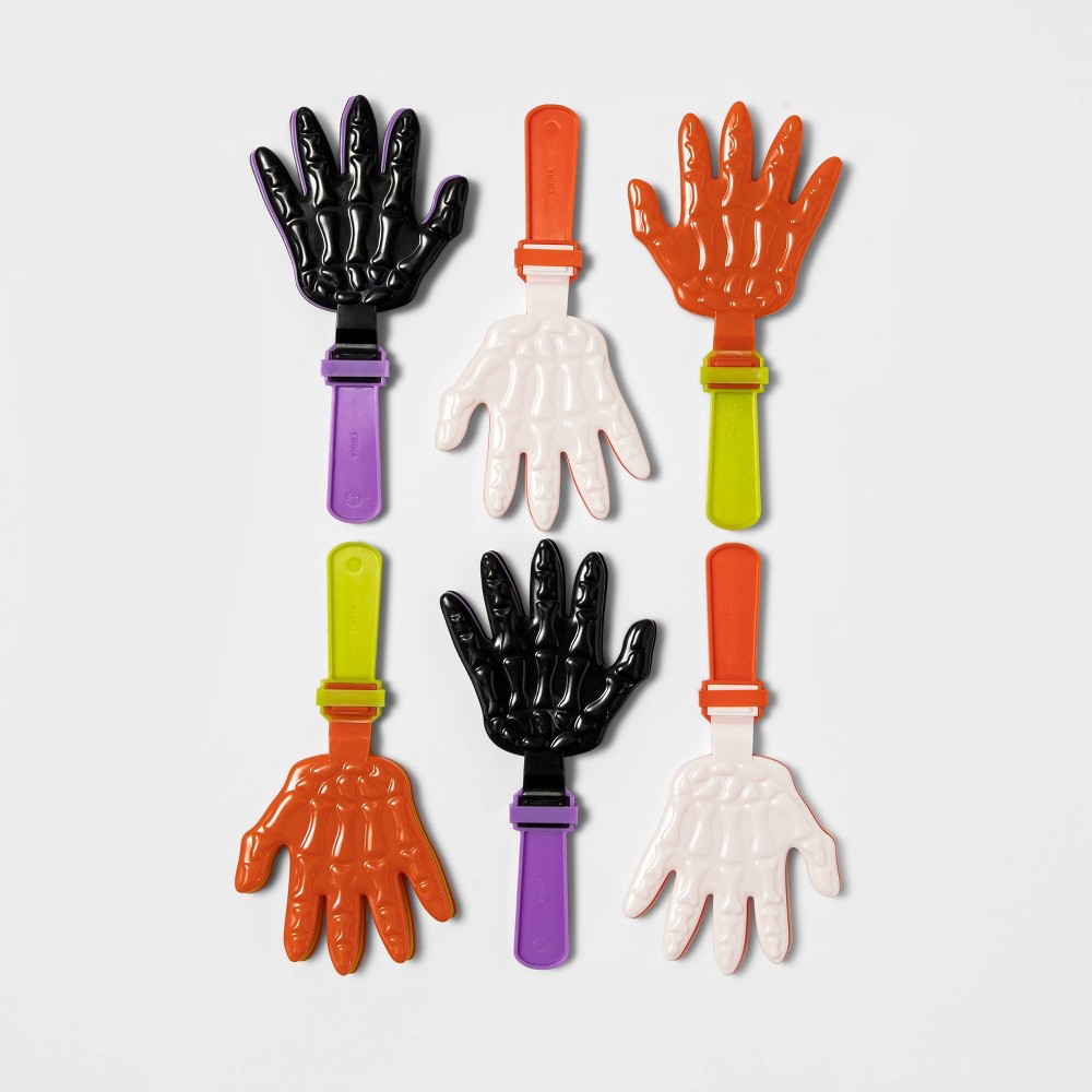 Halloween 6ct Skeleton Hands Clapper Halloween Party Favors - Hyde ...