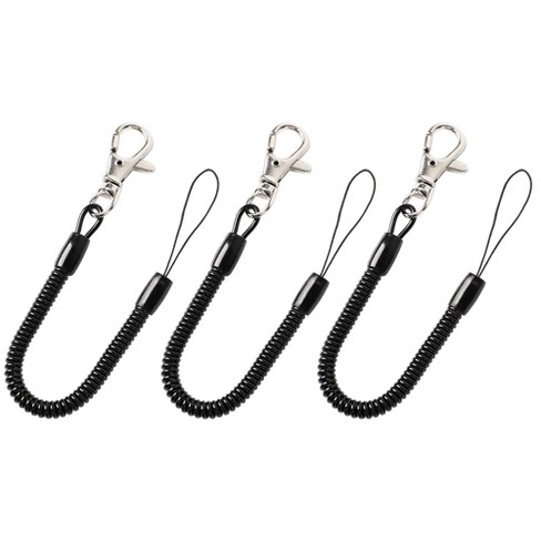 Unique Bargains Lobster Clasp Stretchy Spring Keychain Black 3 Pcs : Target