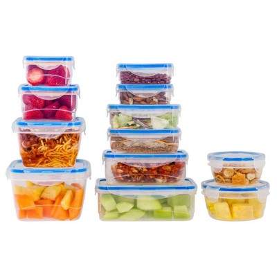 Lexi Home Plastic Containers With Snap Lock Lids (set Of 12) : Target