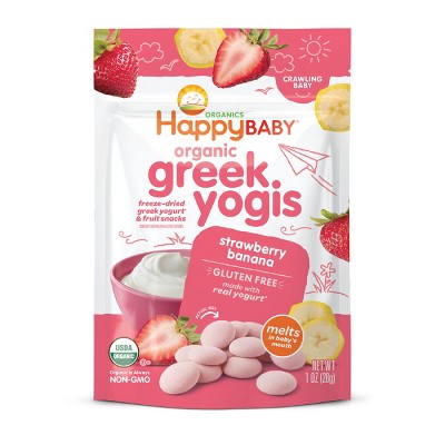 Happy Baby Organic Yogis Strawberry Banana Freeze Dried Greek Yogurt ...