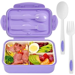 1100 ML Bento Box with Spoon and Fork. Durable, BPA-Free for On-the-Go ...